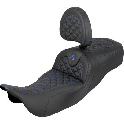 RoadSofa™ Tri Gripper Seat - Standard Reach - Blue Stitch - w/ Backrest